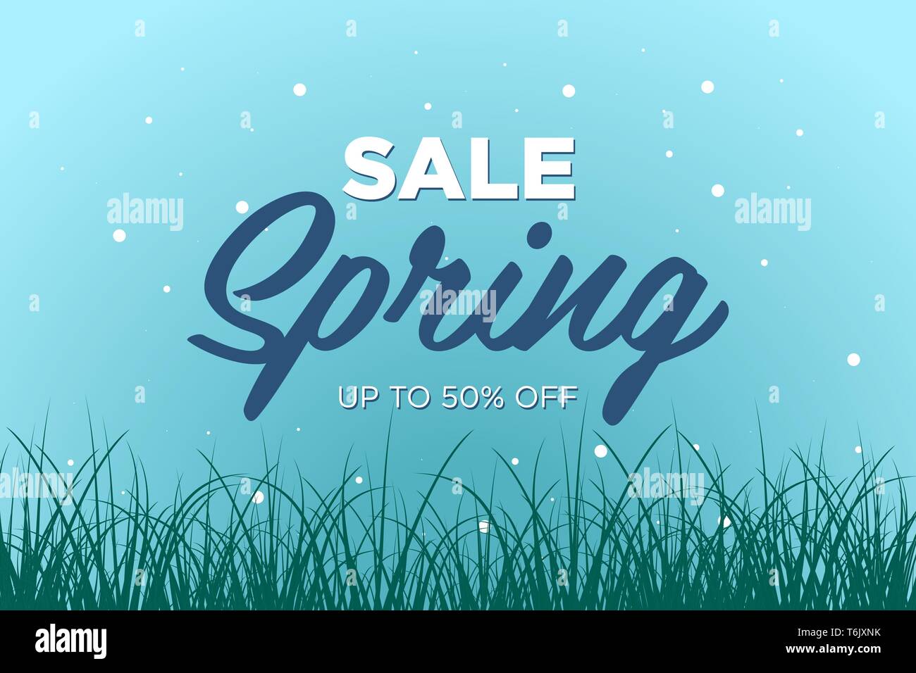 Spring sale offer promotion banner with beautiful grass. Special ...