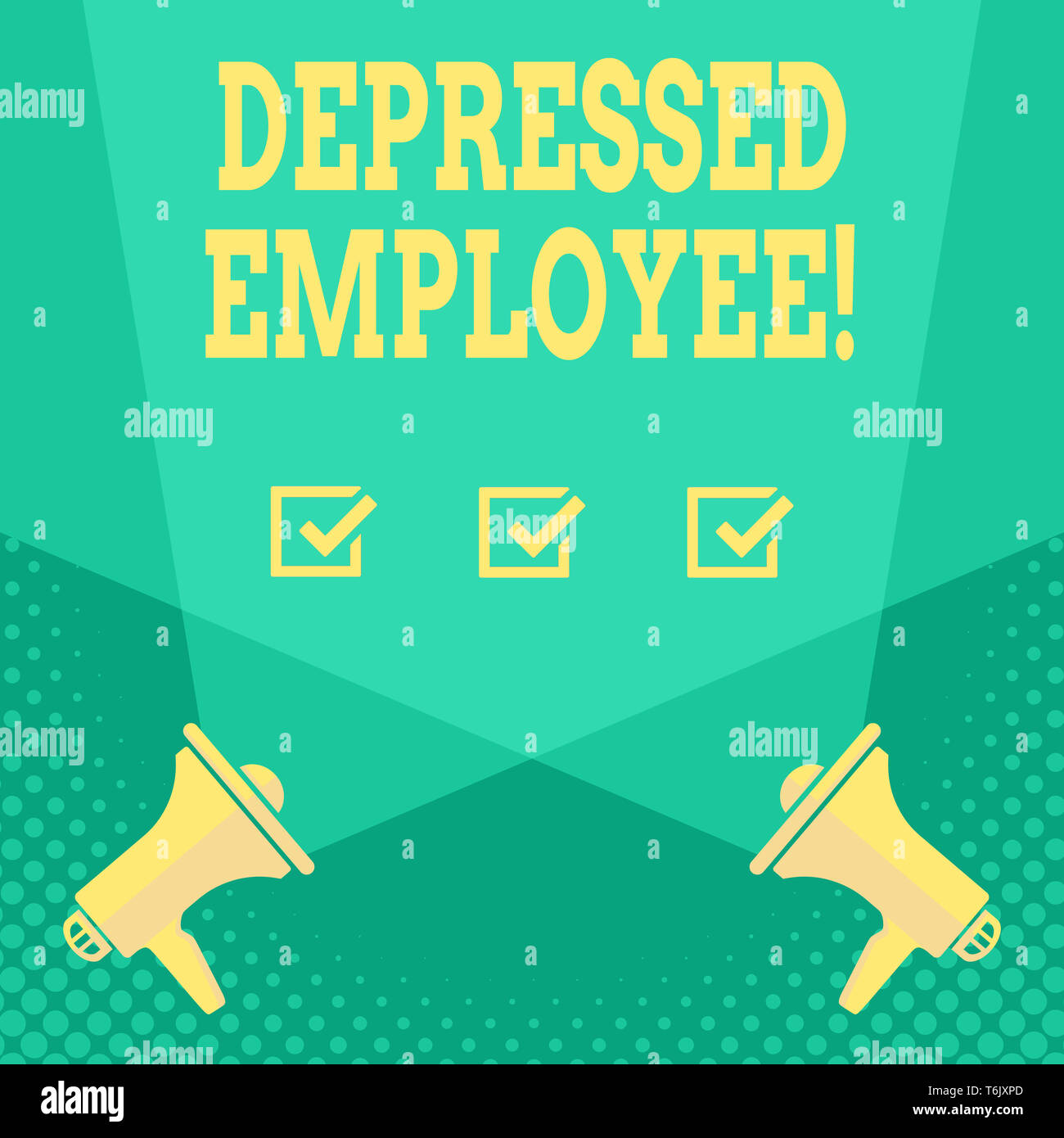 Handwriting text Depressed Employee. Conceptual photo worker in a state ...