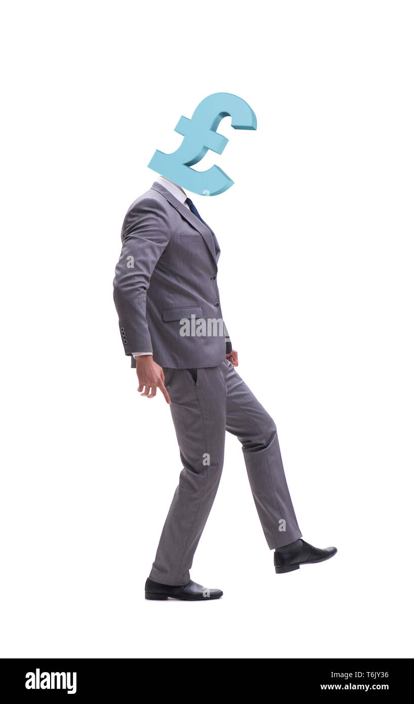 The businessman with british pound sign instead of head Stock Photo - Alamy