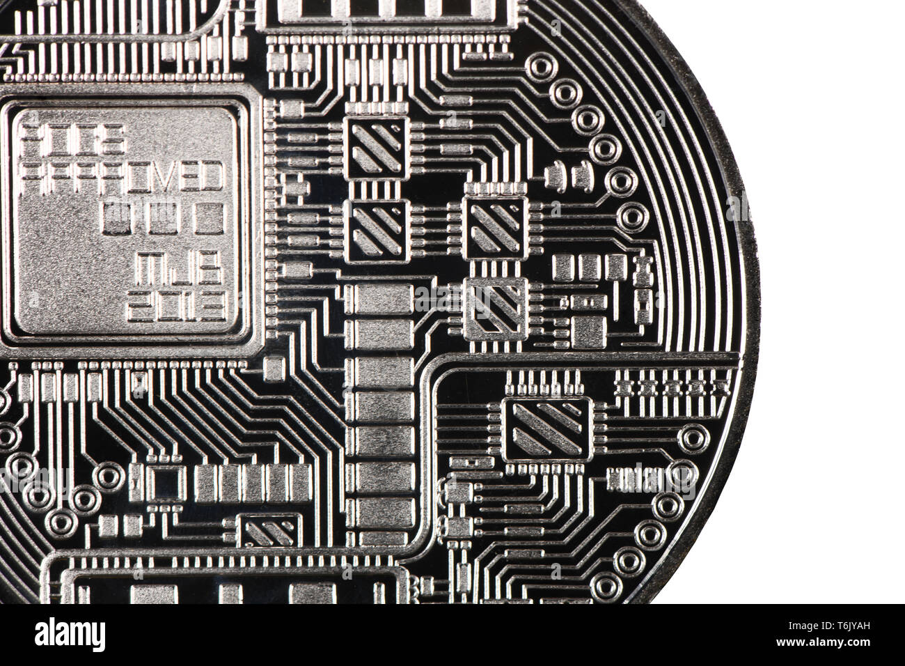 Silver bitcoin isolated on white background. High resolution photo ...