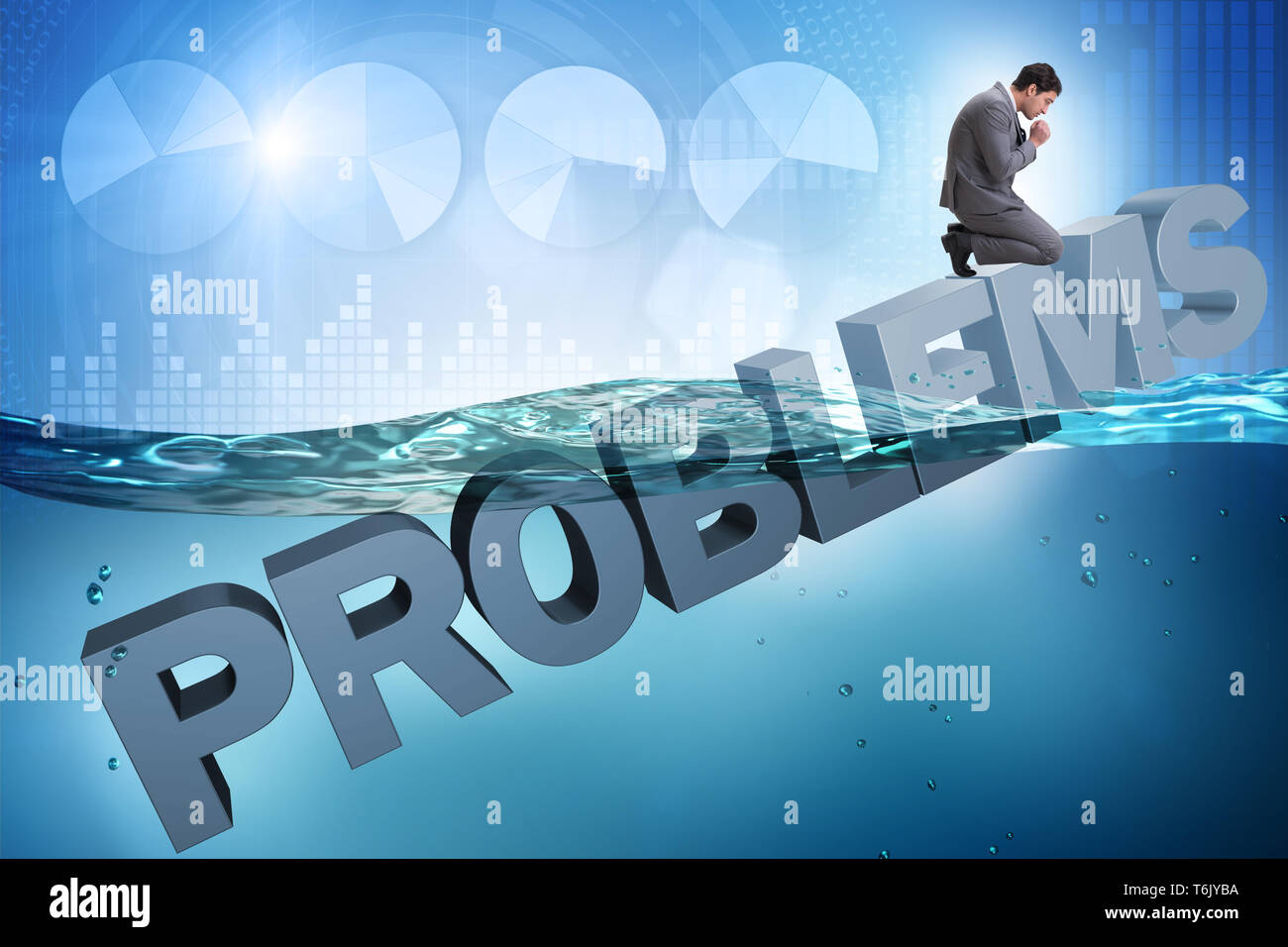 The businessman having problems in business concept Stock Photo - Alamy