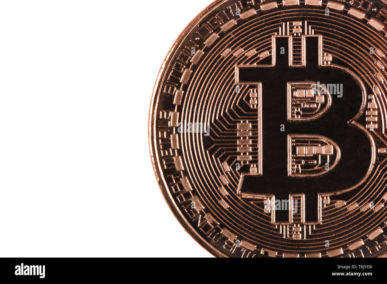 Bronze bitcoin isolated on white background. High resolution photo ...
