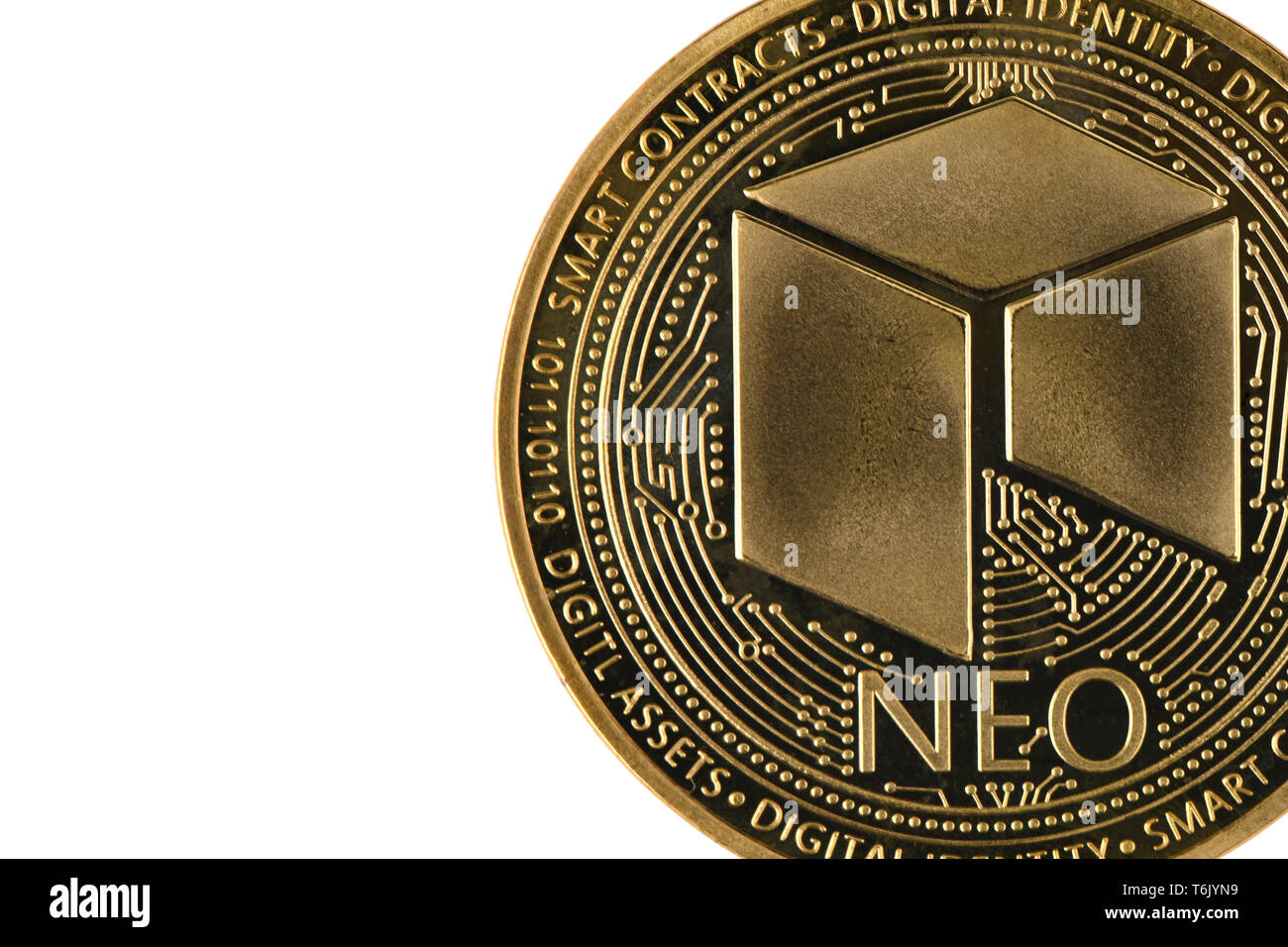 Golden neo isolated on white background. High resolution photo.Full ...