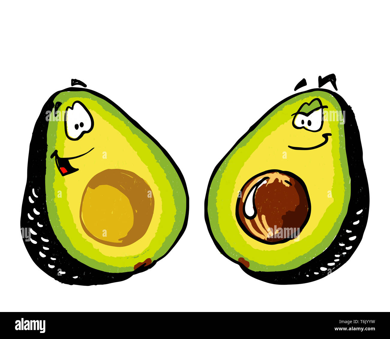 Happy green avocado fruit cartoon hi-res stock photography and images ...
