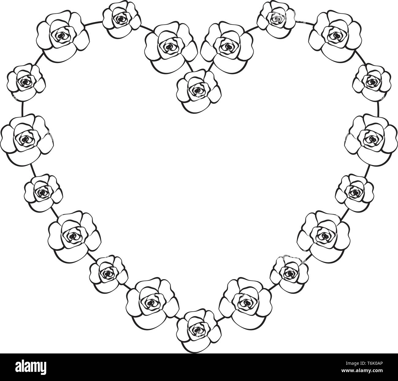 Beautiful Roses With Heart Shape Stock Vector Image And Art Alamy