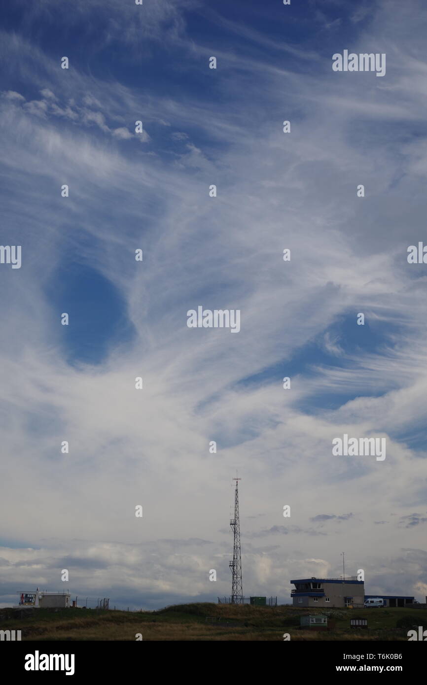 Communications Mast and old Air Traffic control Tower at the Disused ...