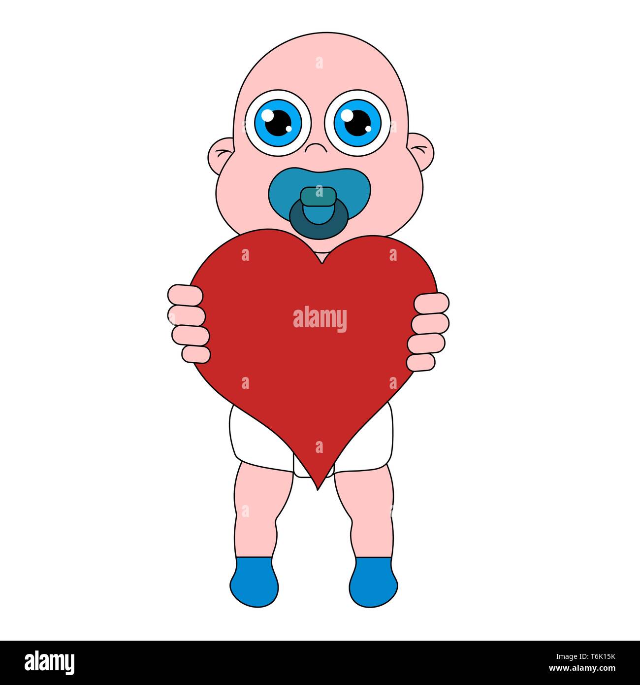 Baby with heart. Stock vector isolated illustration Stock Vector Image ...