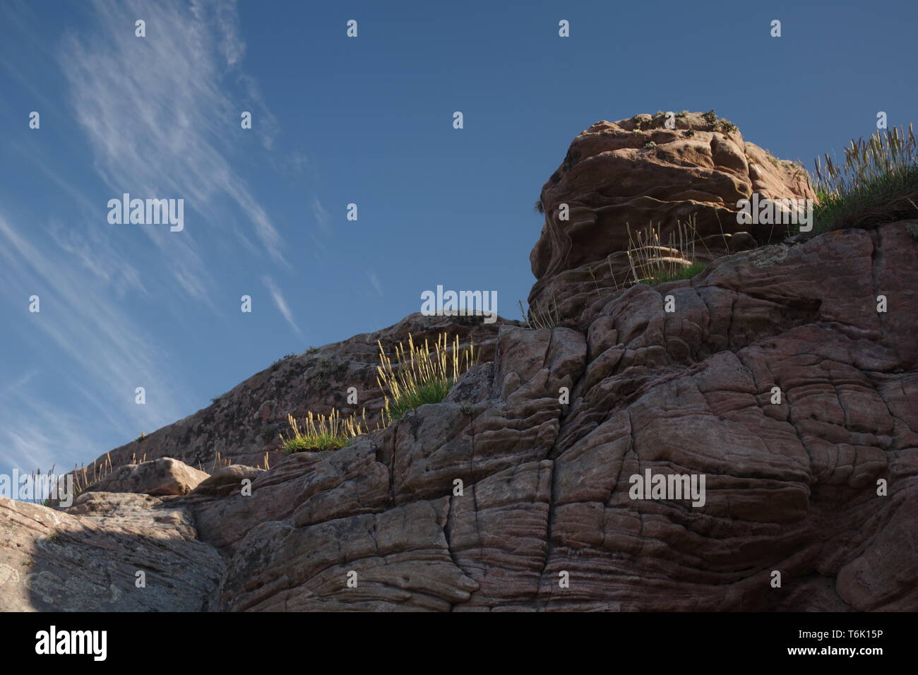 Small Carboniferous Sandstone Cliff Exposed along the Fife Coast on a ...