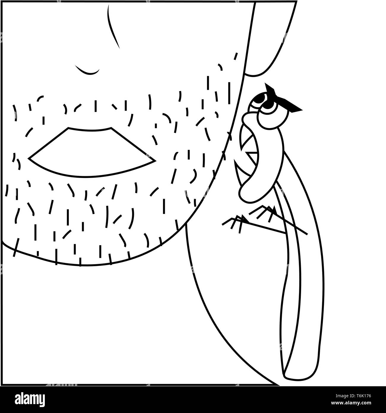Angry razor and man face outline. Isolated stock vector illustration ...