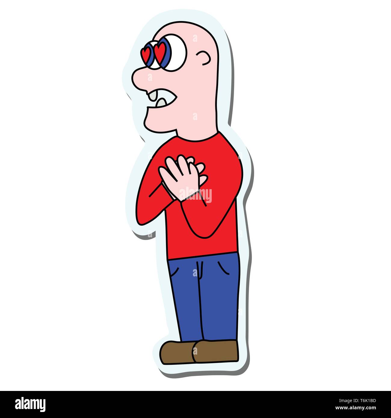 man in love sticker. stock vector illustration Stock Vector Image & Art ...