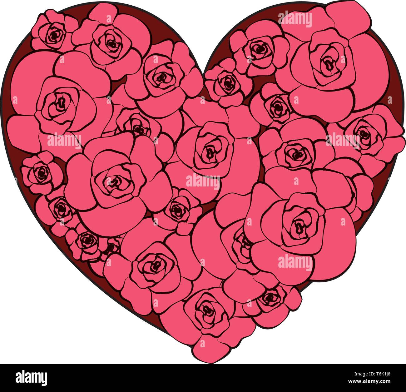 beautiful roses with heart shape Stock Vector Image & Art - Alamy