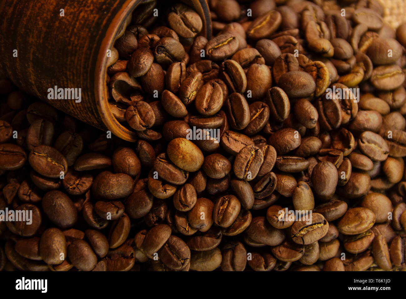 Fragrant coffee beans for morning coffee for breakfast Stock Photo - Alamy