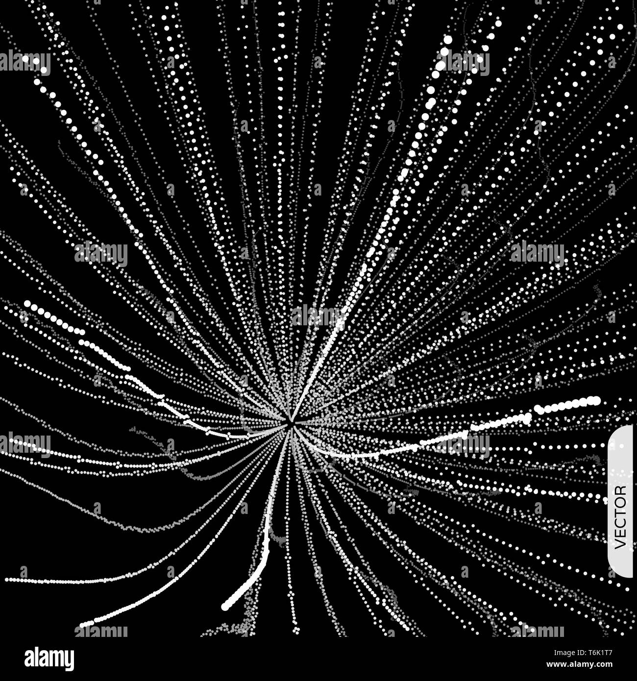 Abstract science or technology background. Array with dynamic particles. Vector illustration ...