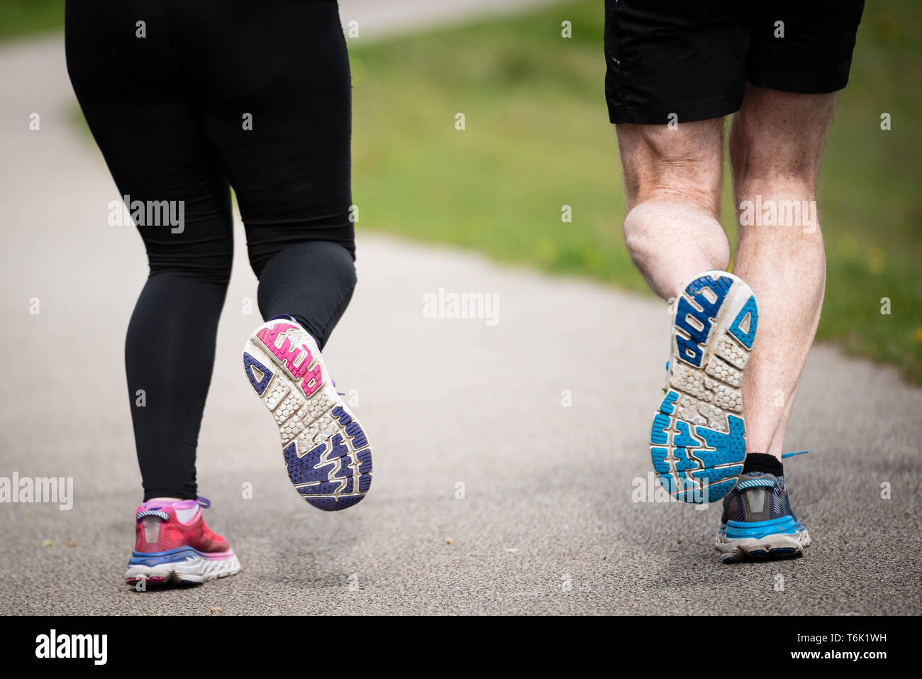 Woman jogging feet mature hi-res stock photography and images - Alamy