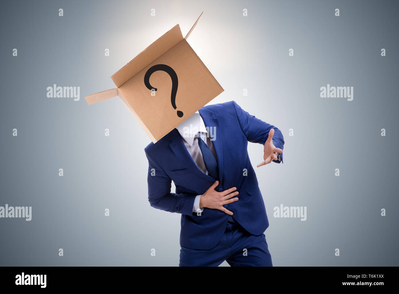 Businessman asking questions in business concept Stock Photo - Alamy