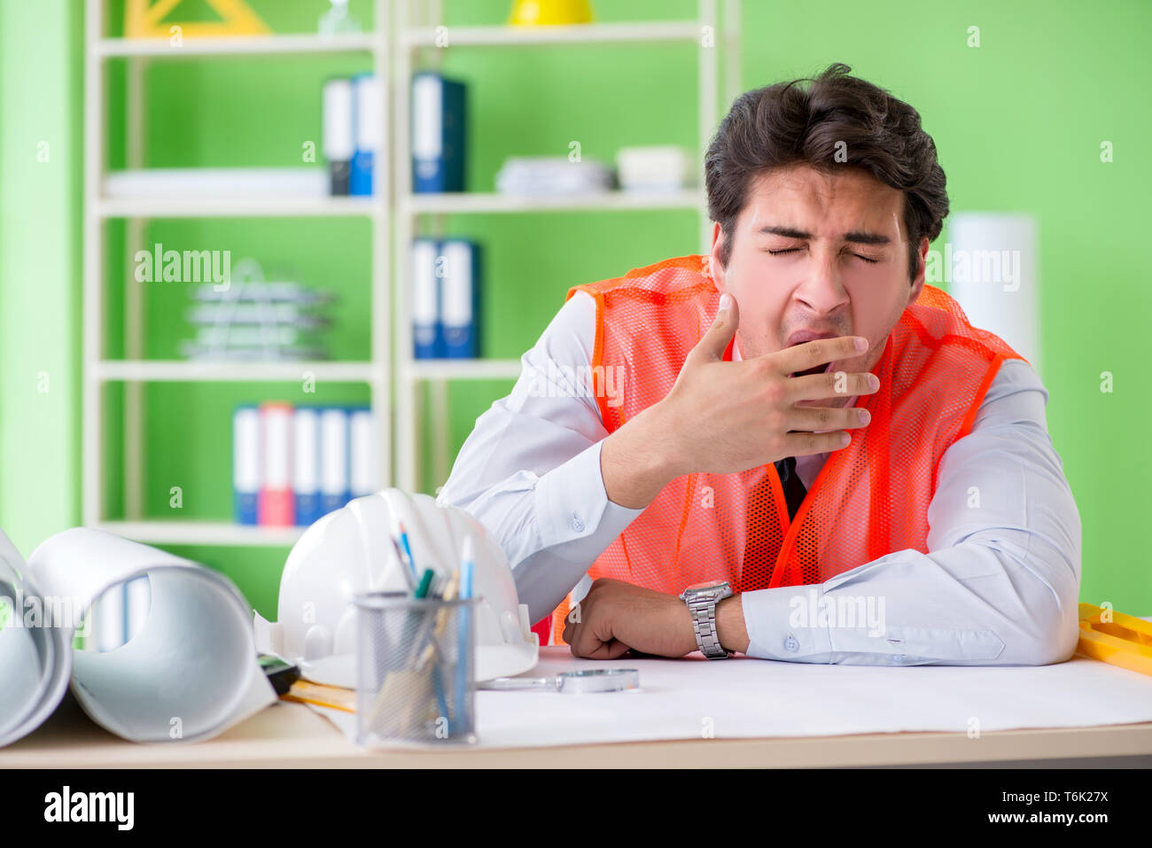 Man architect working on the project Stock Photo - Alamy