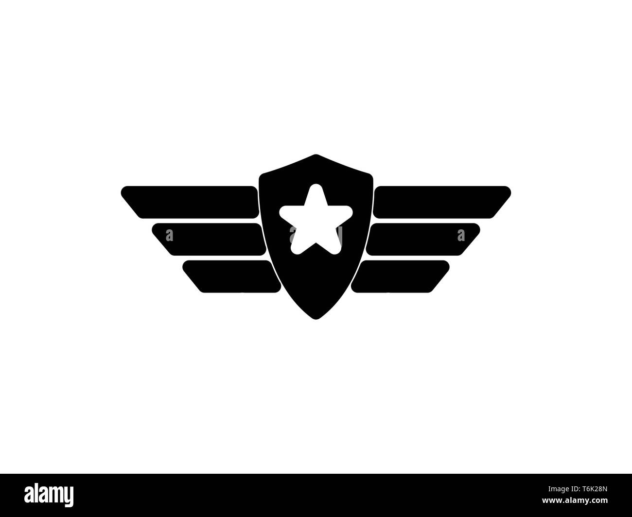 Winged insignia star symbol Black and White Stock Photos & Images - Alamy