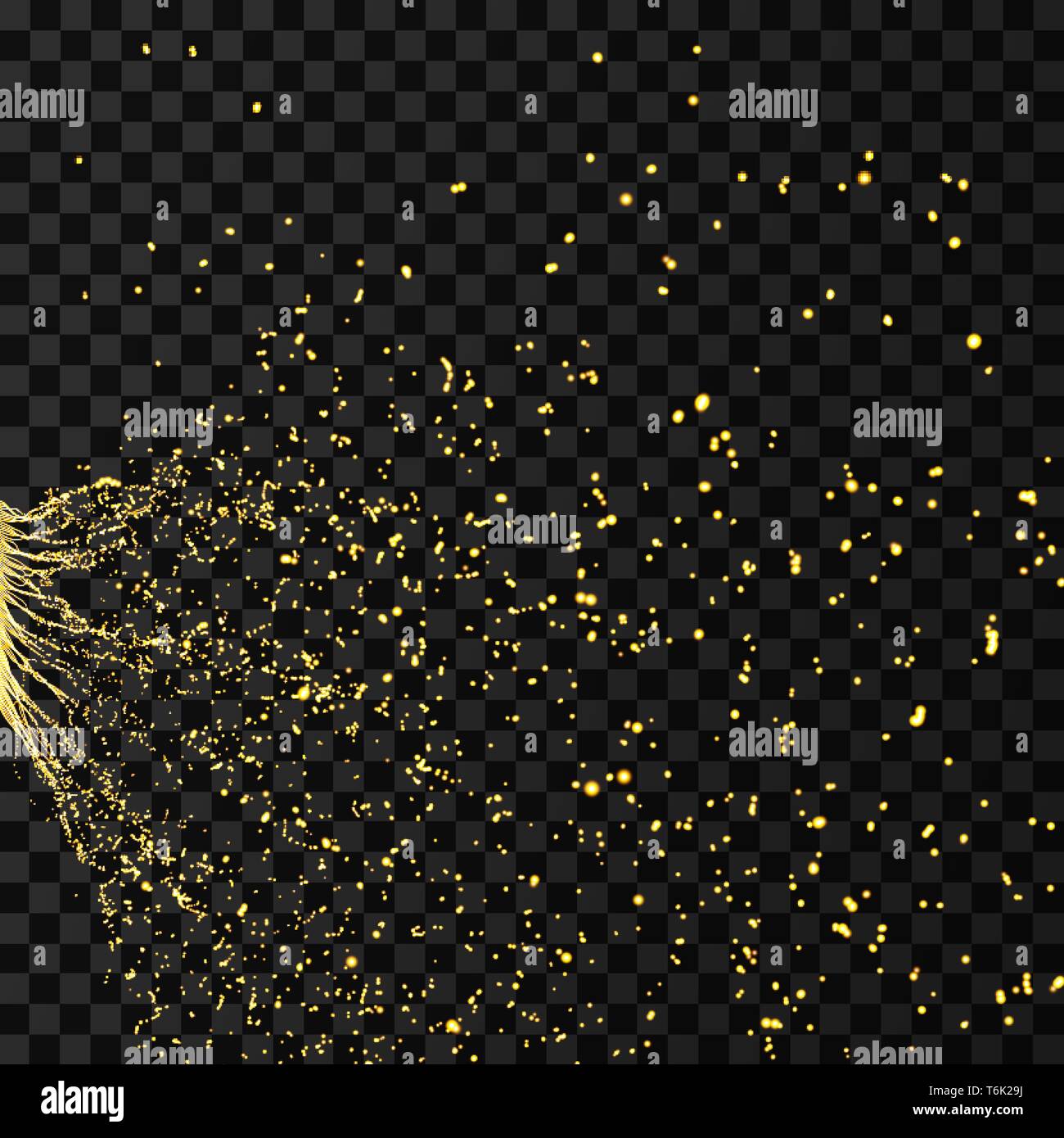 Abstract science or technology background. Array with dynamic particles ...