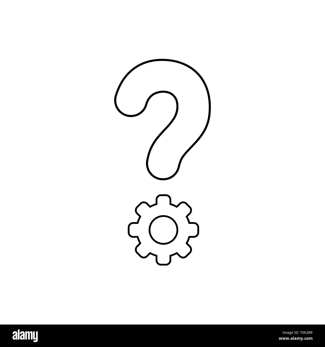 Gear mind icon flat Black and White Stock Photos & Images - Alamy
