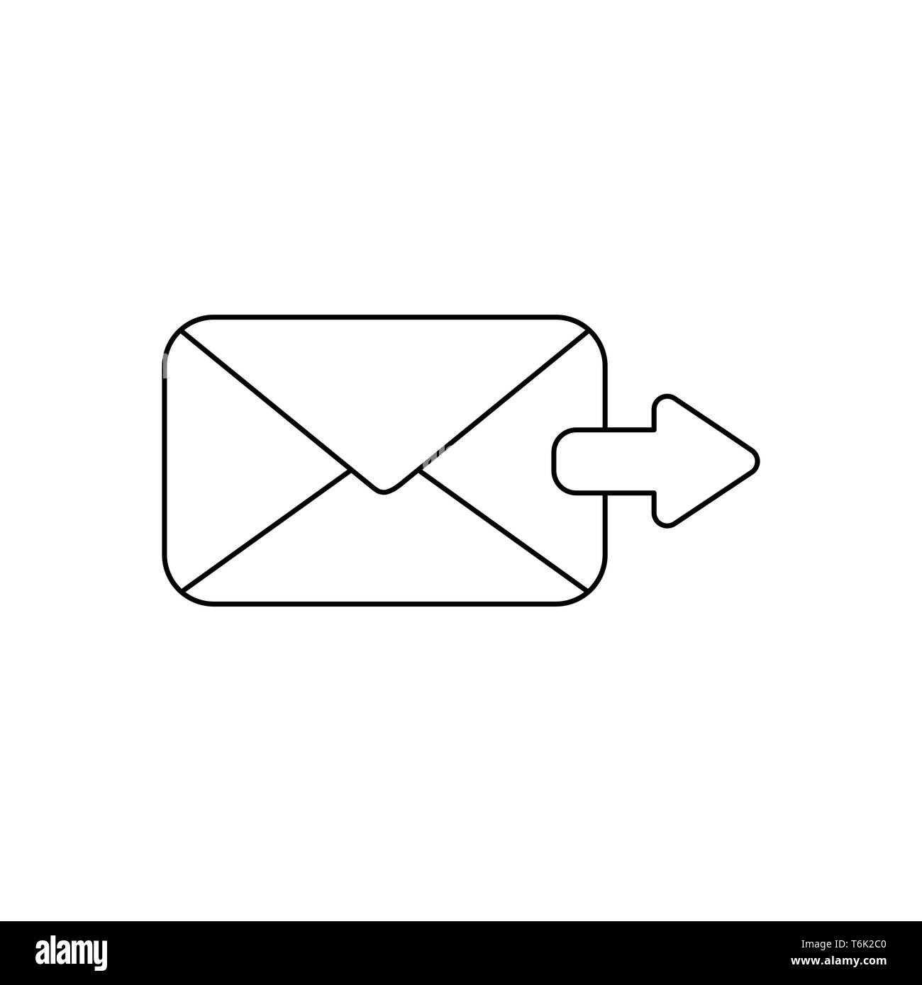 Vector icon concept of send message or email with envelope and green ...