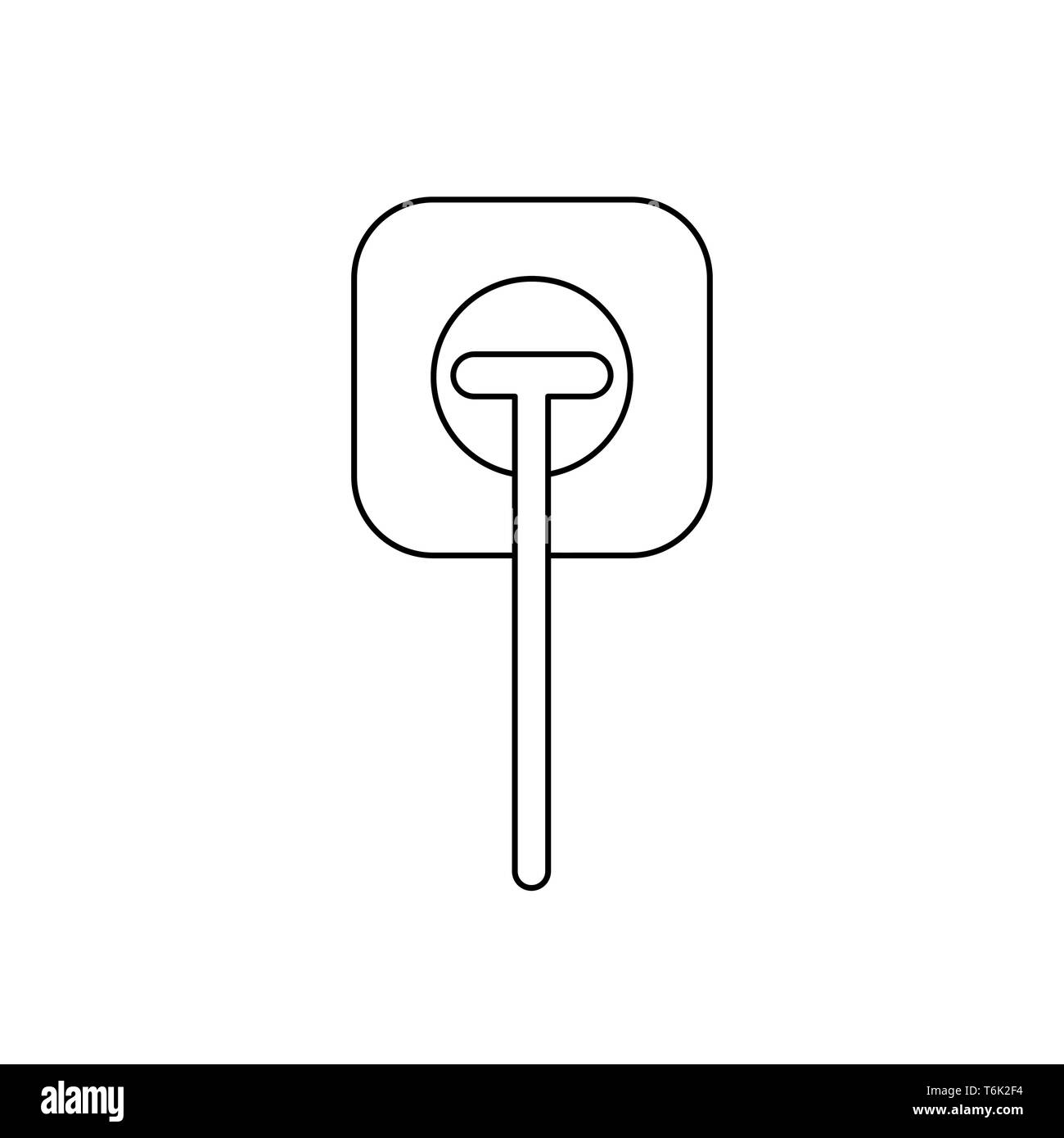 Vector icon concept of electrical plug plugged into outlet. Black ...