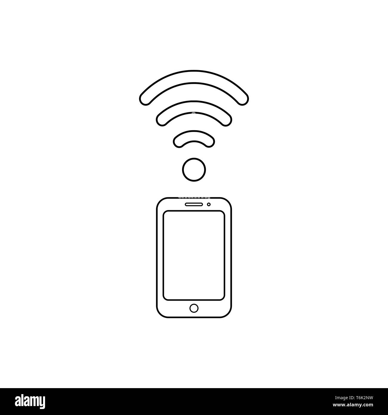 Vector icon concept of use smartphone as modem, smartphone with wifi ...