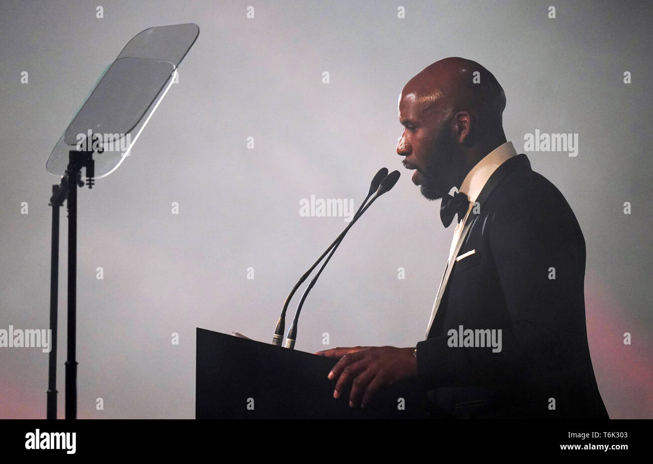 DJ Spoony during the 2019 PFA Awards at the Grosvenor House Hotel ...