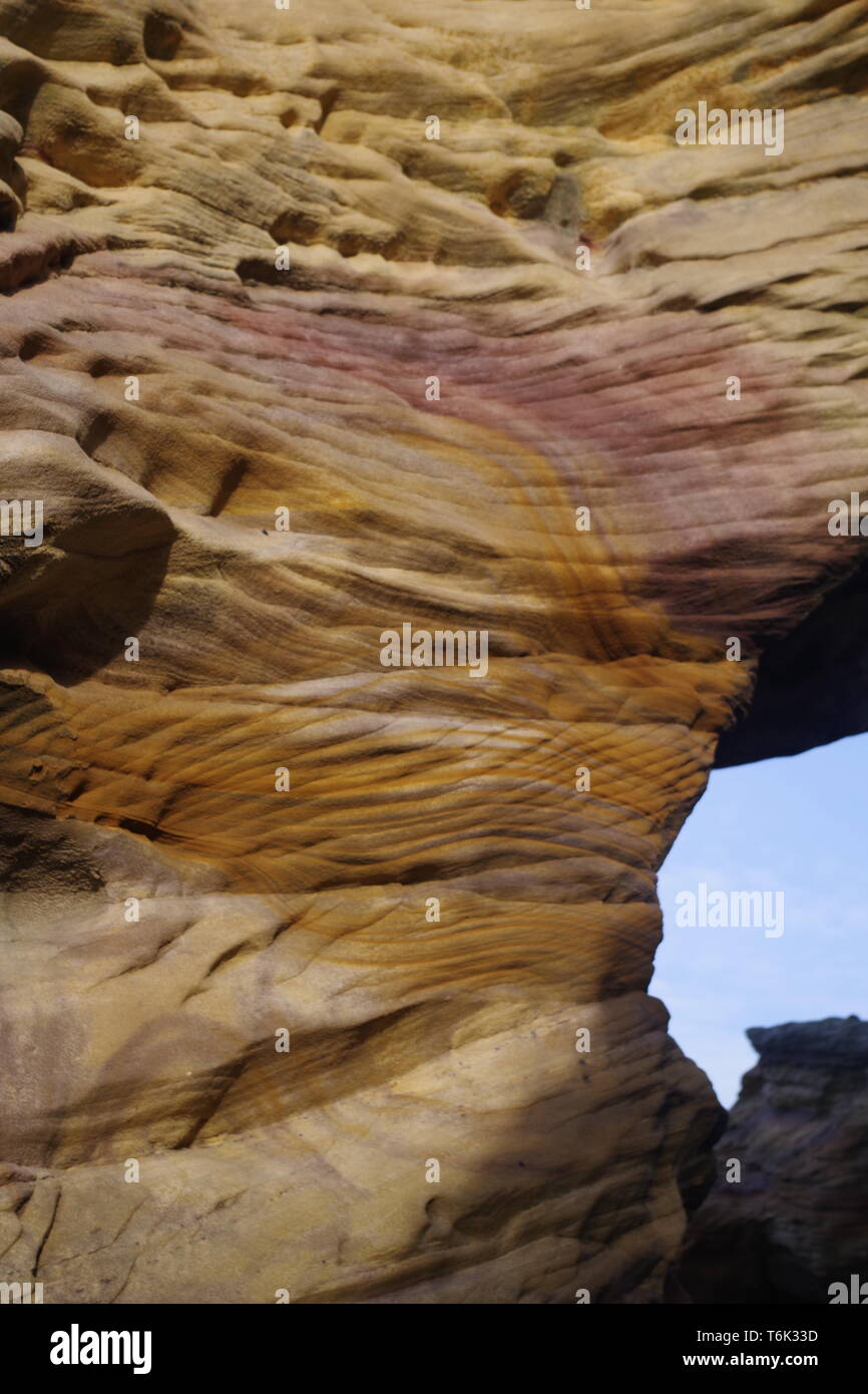 Caiplie Caves, Raised Beach Sea Cliff of Colourful Carboniferous ...