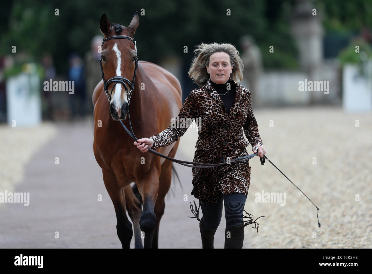 Pippa Funnell leads Majas Hope in the Horse Inspection during day one ...