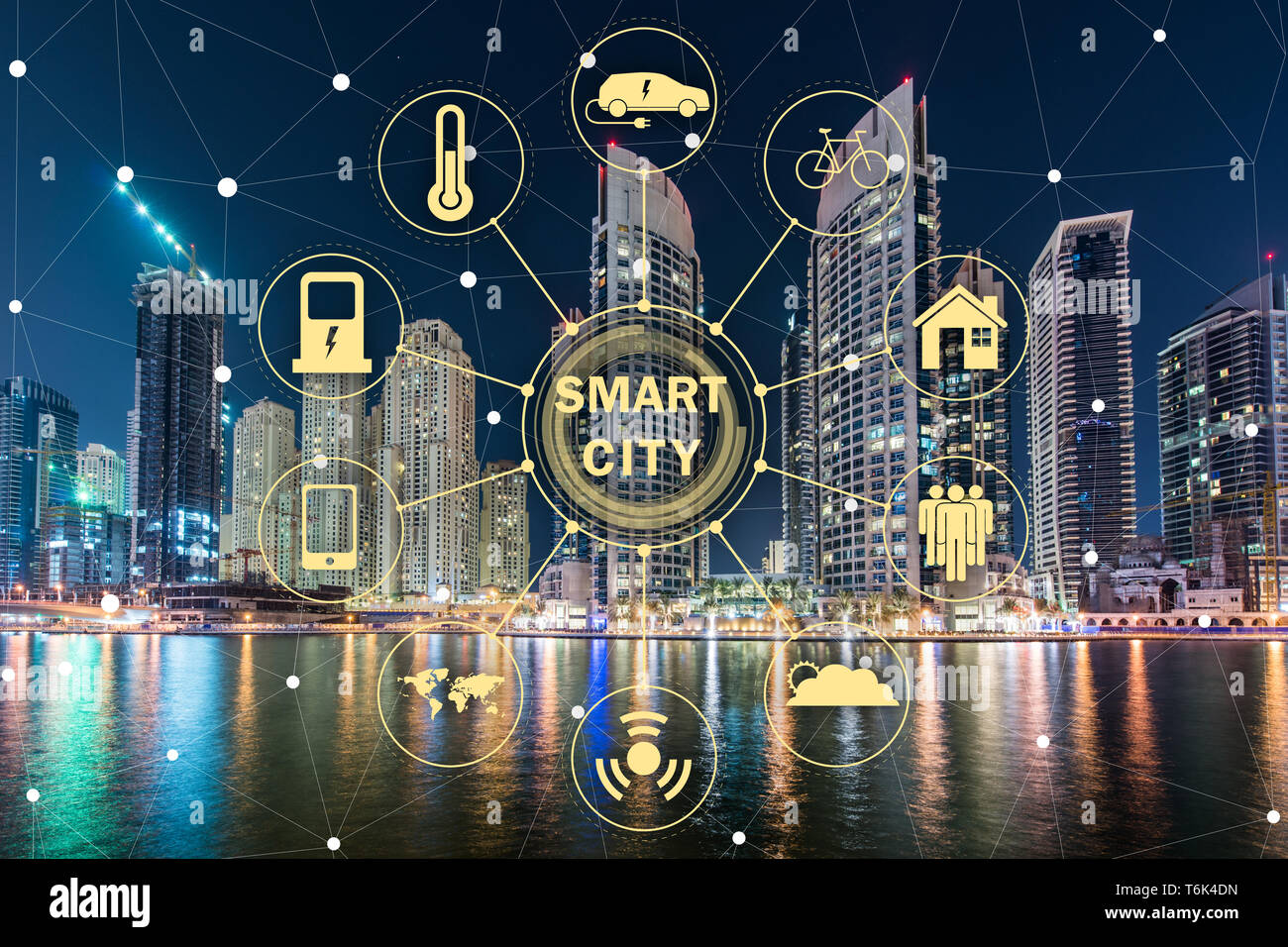 Concept of smart city and internet of things Stock Photo - Alamy