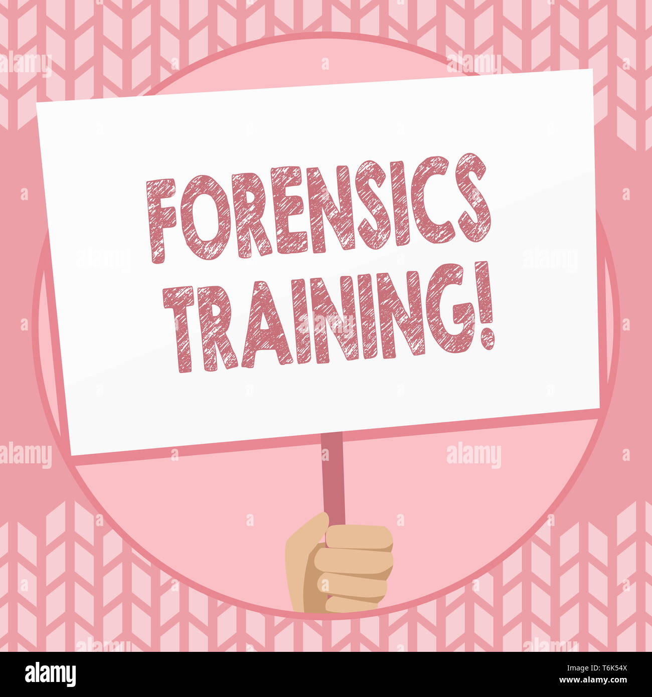 Writing note showing Forensics Training. Business concept for scientific methods and processes ...