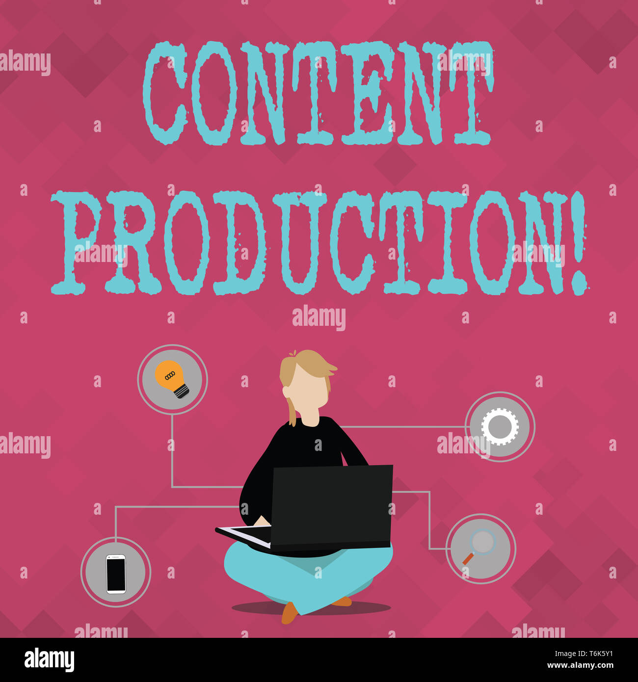Writing Note Showing Content Production Business Concept For Way Of Developing And Creating