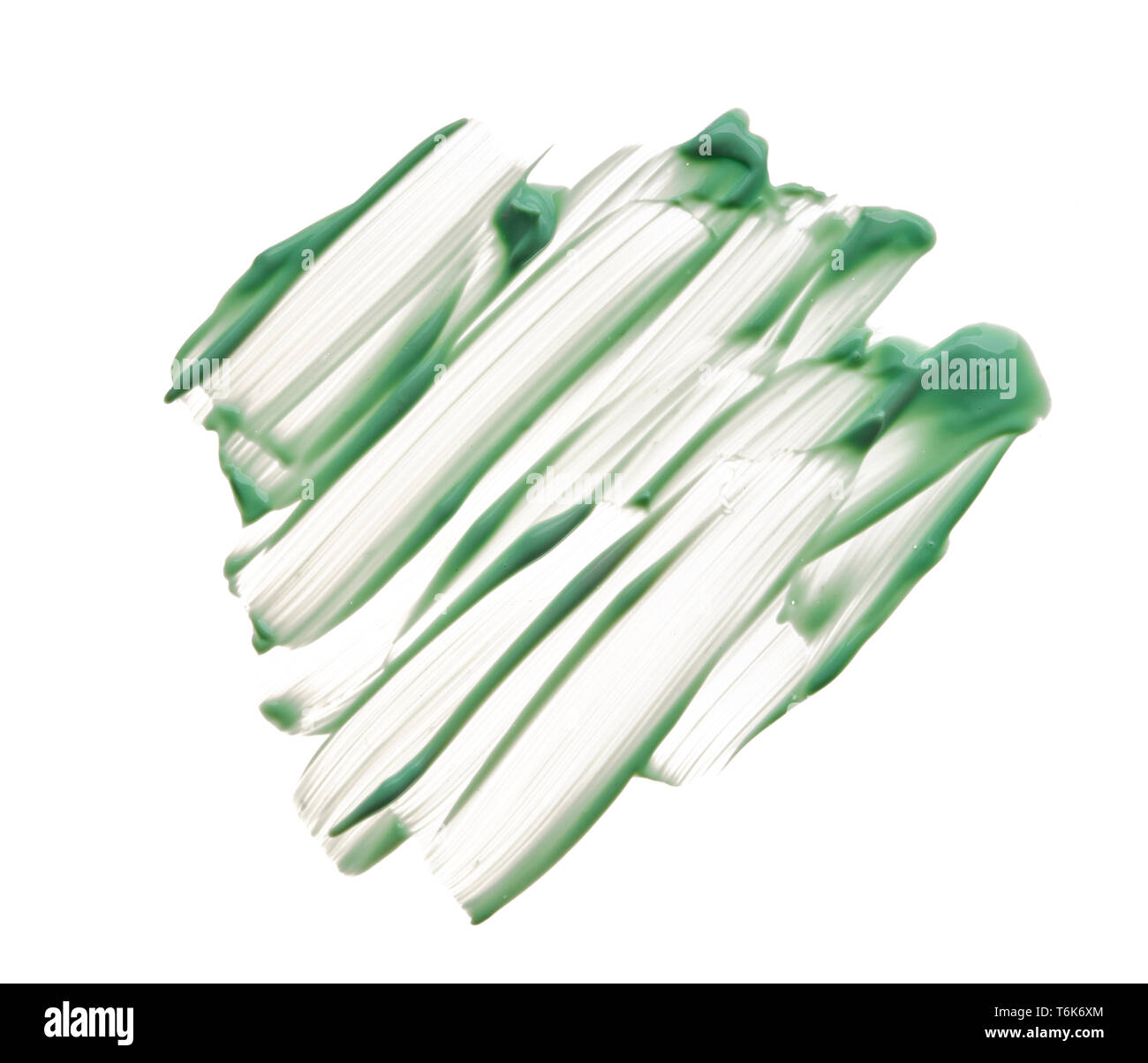 Smears and texture of cosmetic green cream isolated on white background ...