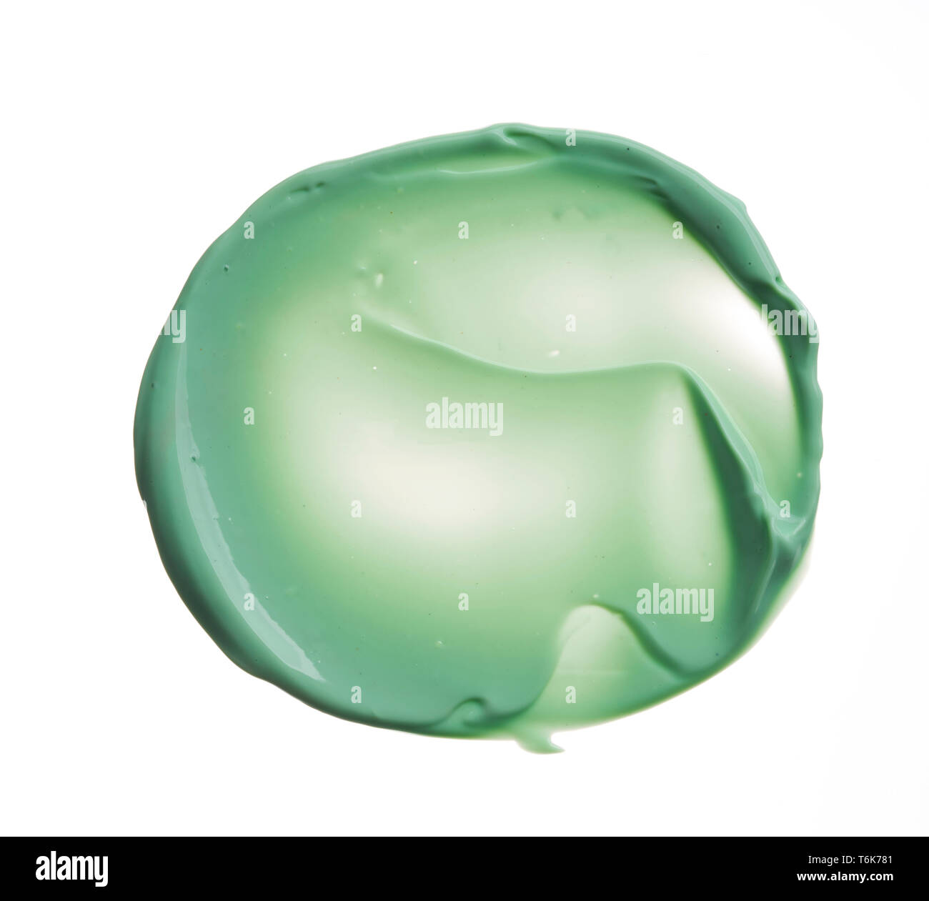 Smears and texture of cosmetic green cream isolated on white background ...