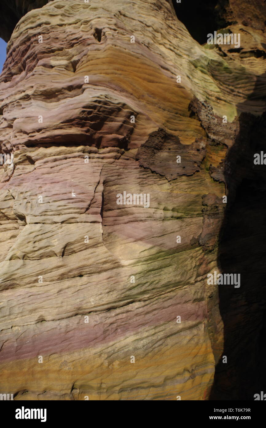 Caiplie Caves, Raised Beach Sea Cliff of Colourful Carboniferous ...