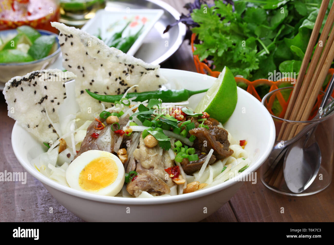 homemade mi quang rice noodle, vietnamese cuisine Stock Photo - Alamy