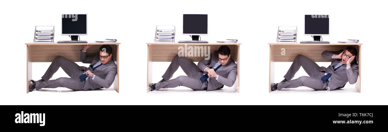 Hiding under desk hi-res stock photography and images - Alamy