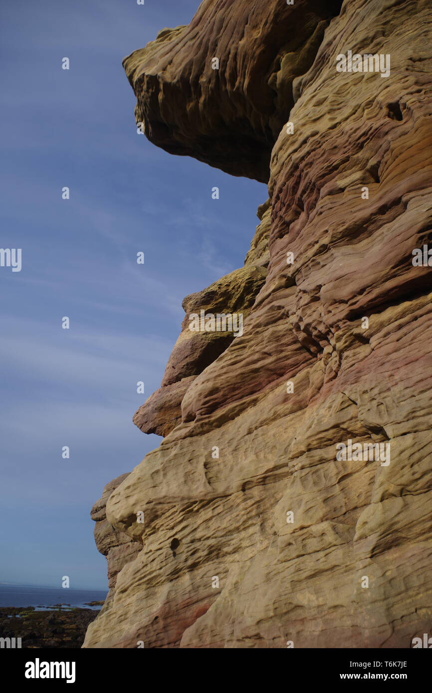 Caiplie Caves, Raised Beach Sea Cliff of Colourful Carboniferous ...