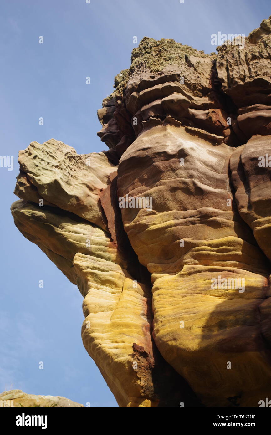 Caiplie Caves, Raised Beach Sea Cliff of Colourful Carboniferous ...