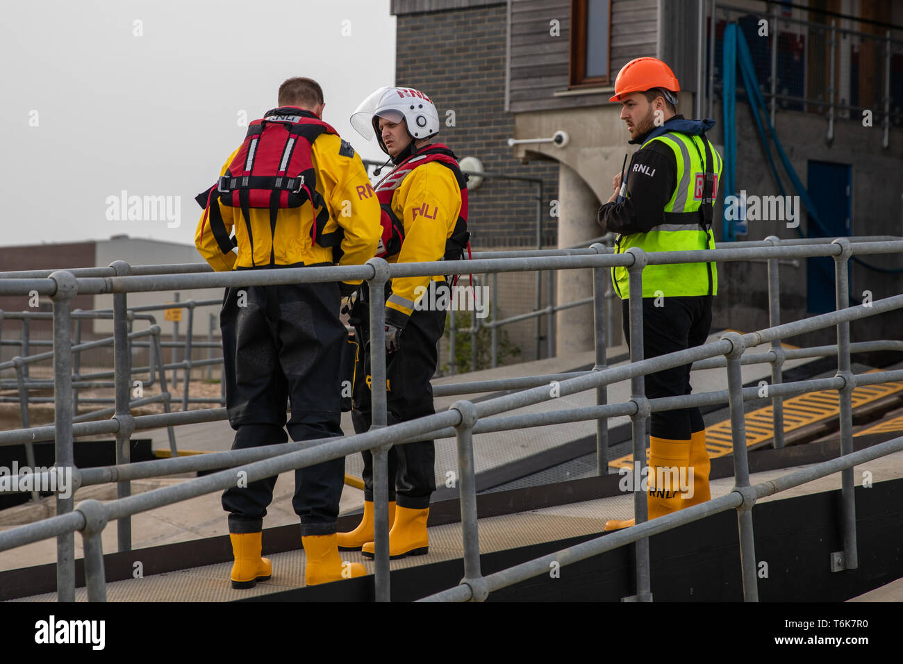 Shoreham-by-Sea, Sussex. 1st May 2019. Shoreham Harbour RNLI crew ...