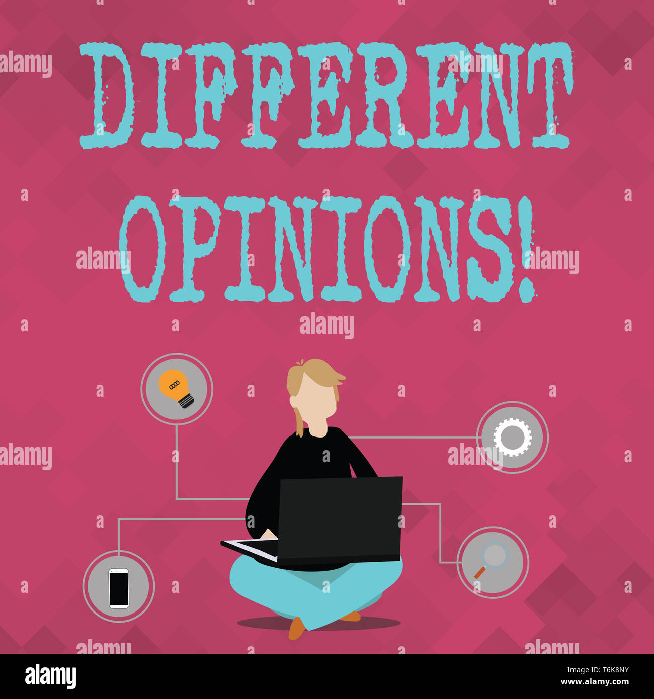 Writing note showing Different Opinions. Business concept for a ...