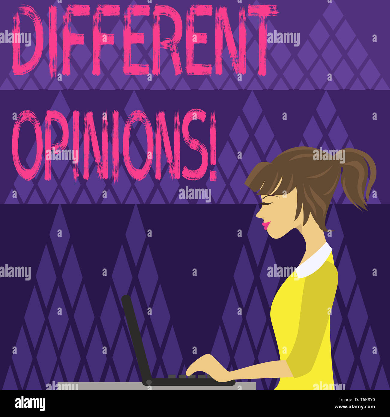 Writing note showing Different Opinions. Business concept for a ...