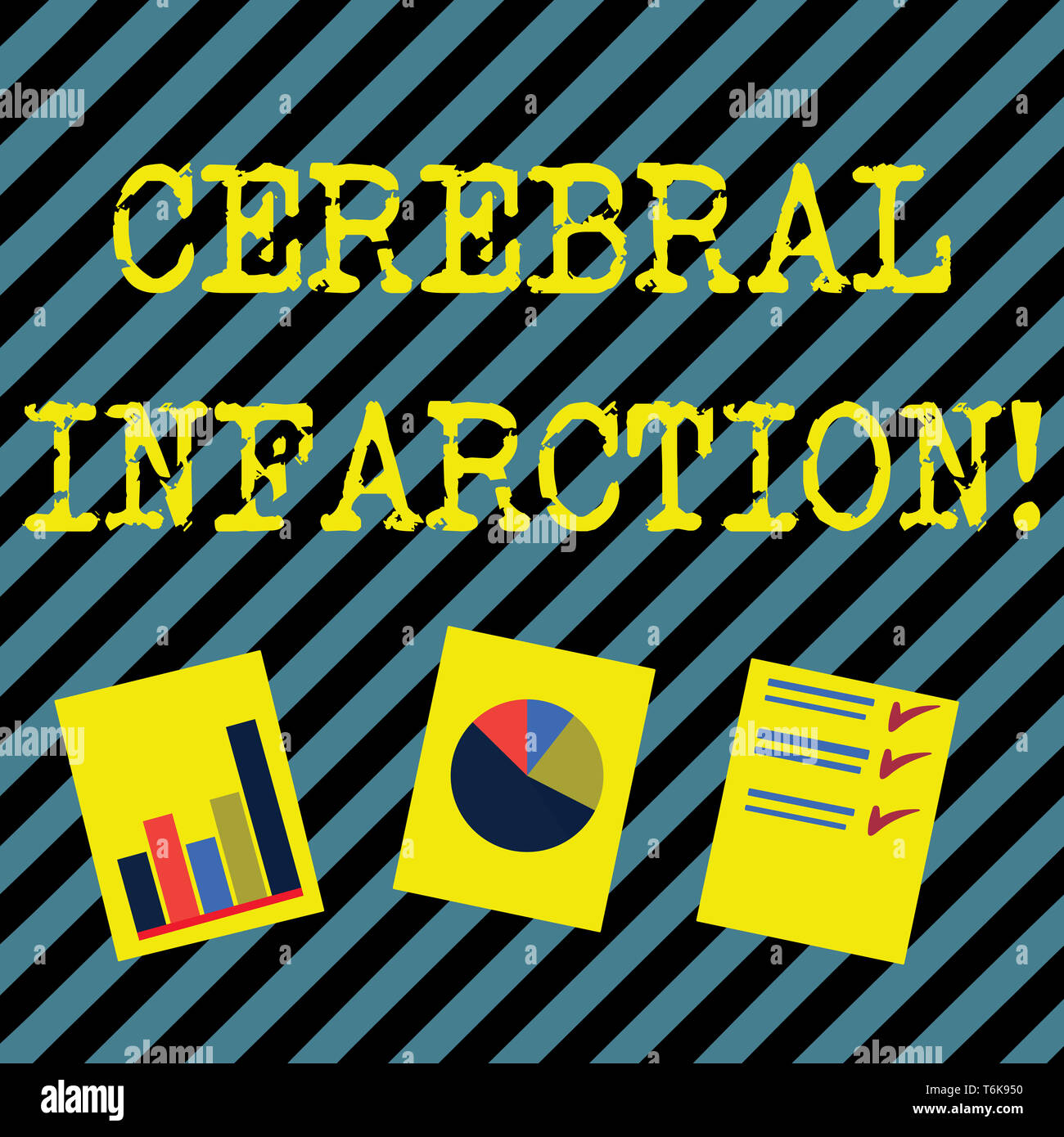 Text sign showing Cerebral Infarction. Business photo showcasing focal ...