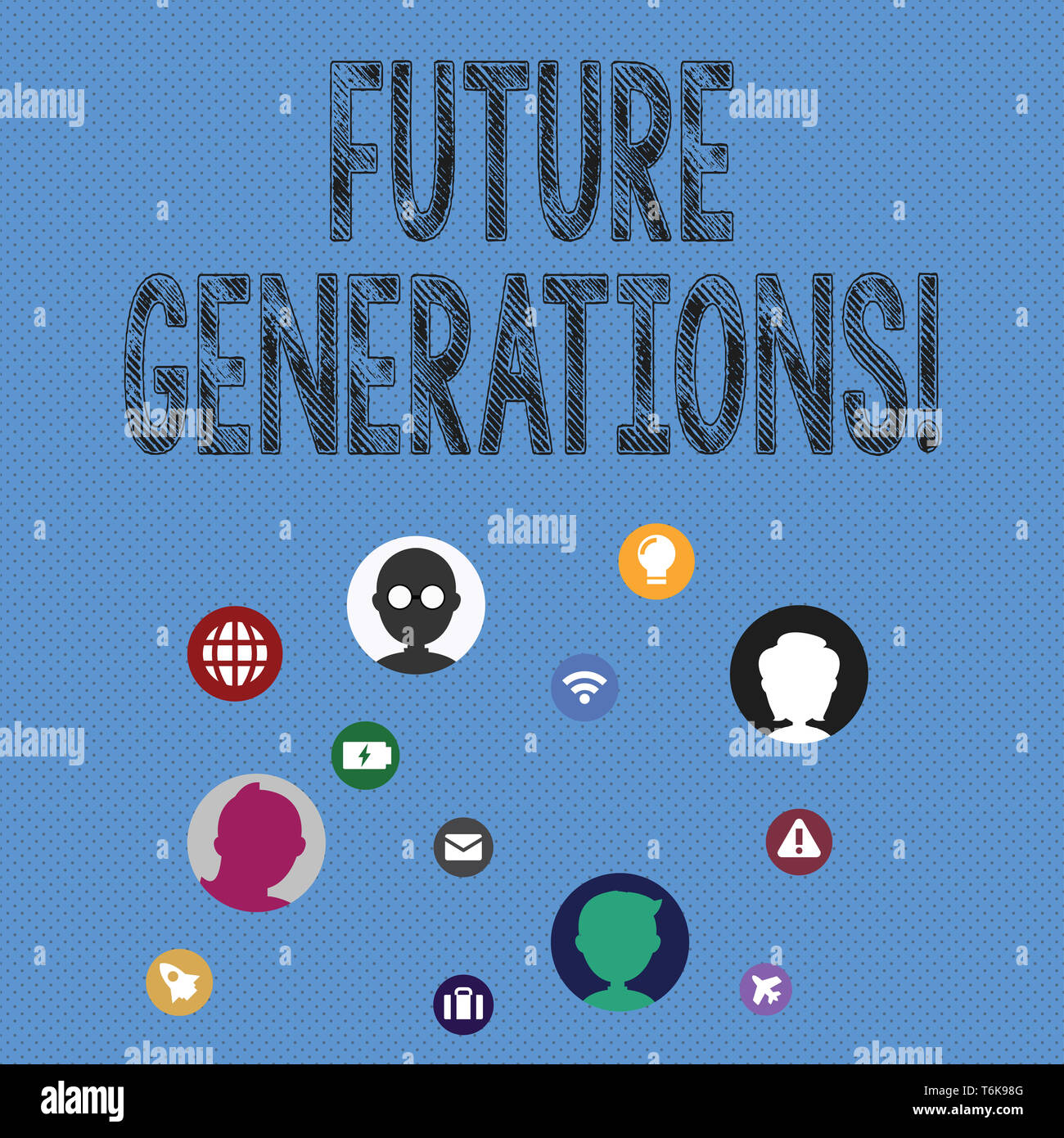 Writing note showing Future Generations. Business concept for ...
