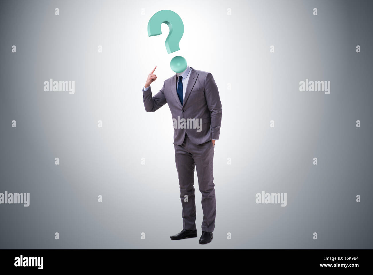 Worker with question mark instead of head hi-res stock photography and ...