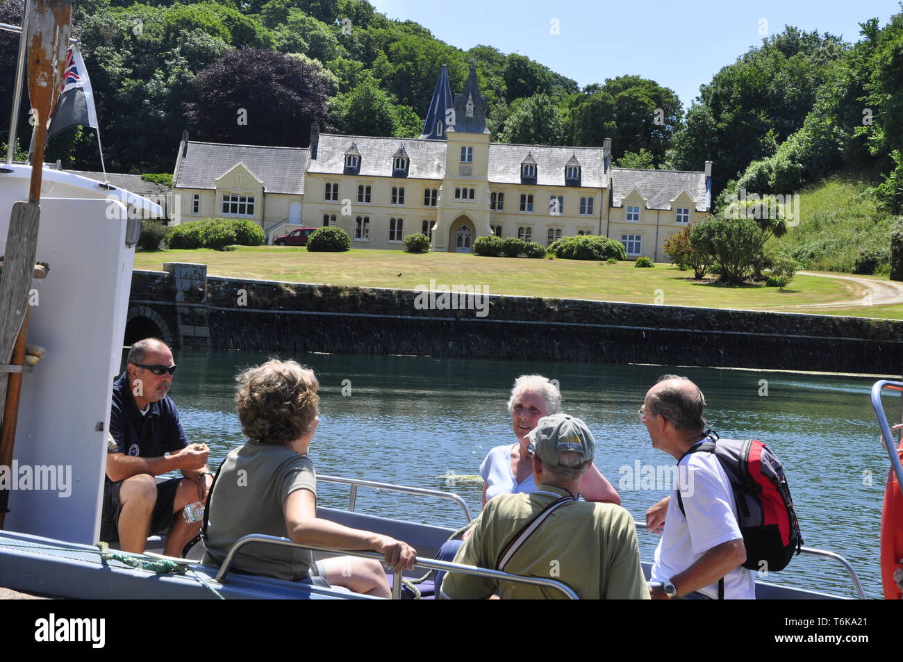 Visitors on the St Anthony to St Mawes ferry awaiting departure from St ...