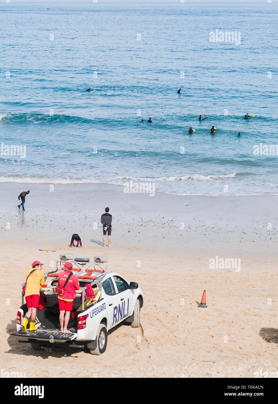 Lifeguard training on St Ives beach, Cornwall, UK Stock Photo - Alamy