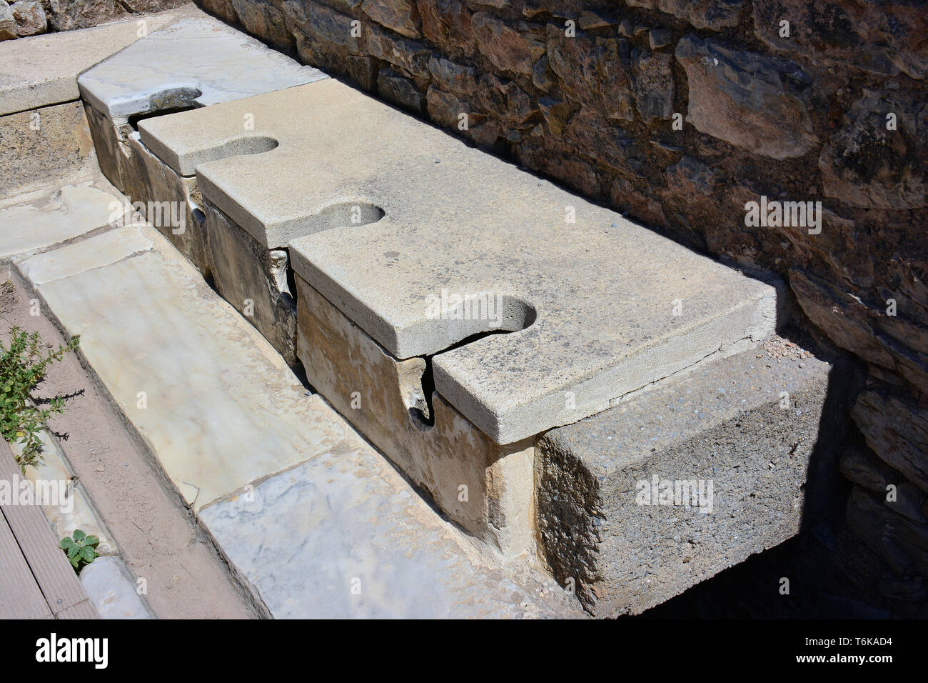 Ancient latrina, roman public toilets, Ephesus, Turkey Stock Photo - Alamy