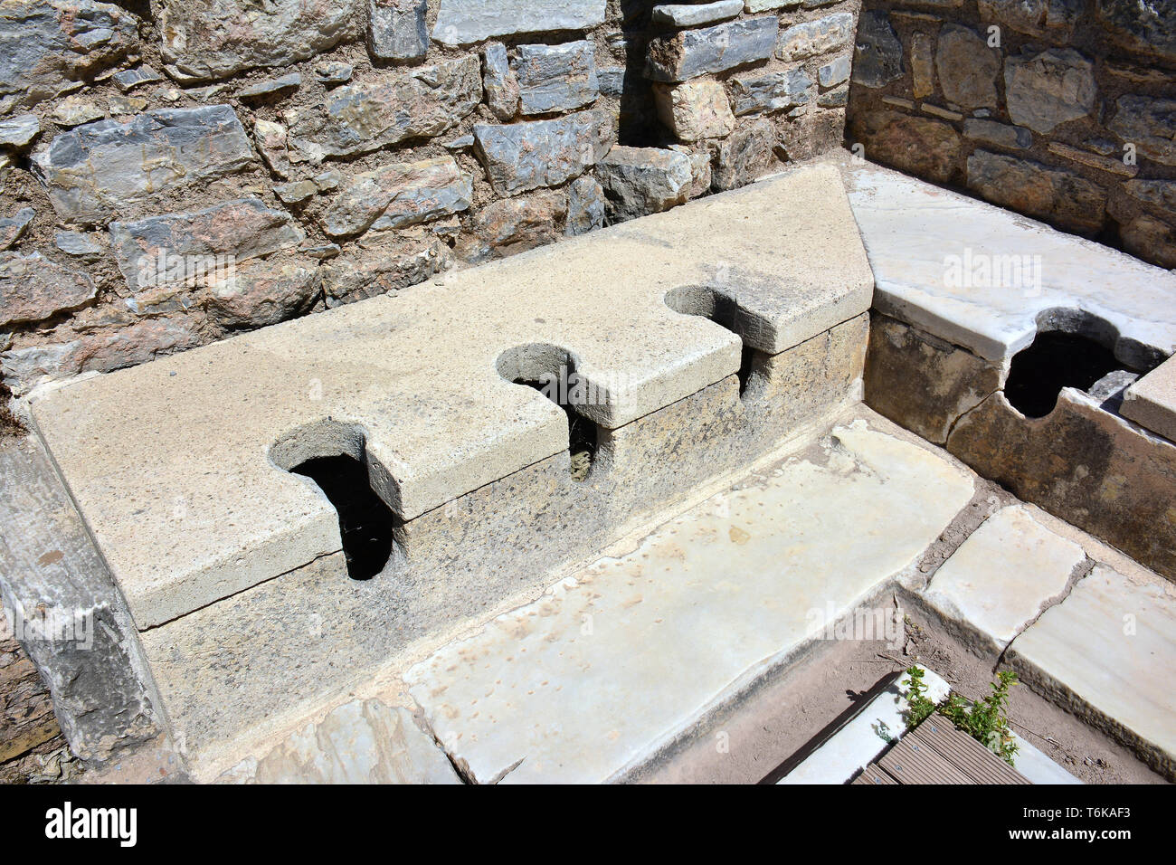 Ancient latrina, roman public toilets, Ephesus ruins, Selçuk, İzmir ...