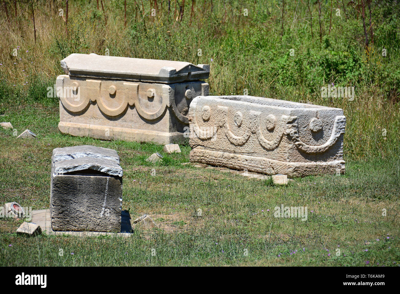 Stone sarcophagus, Ephesus, Turkey Stock Photo - Alamy